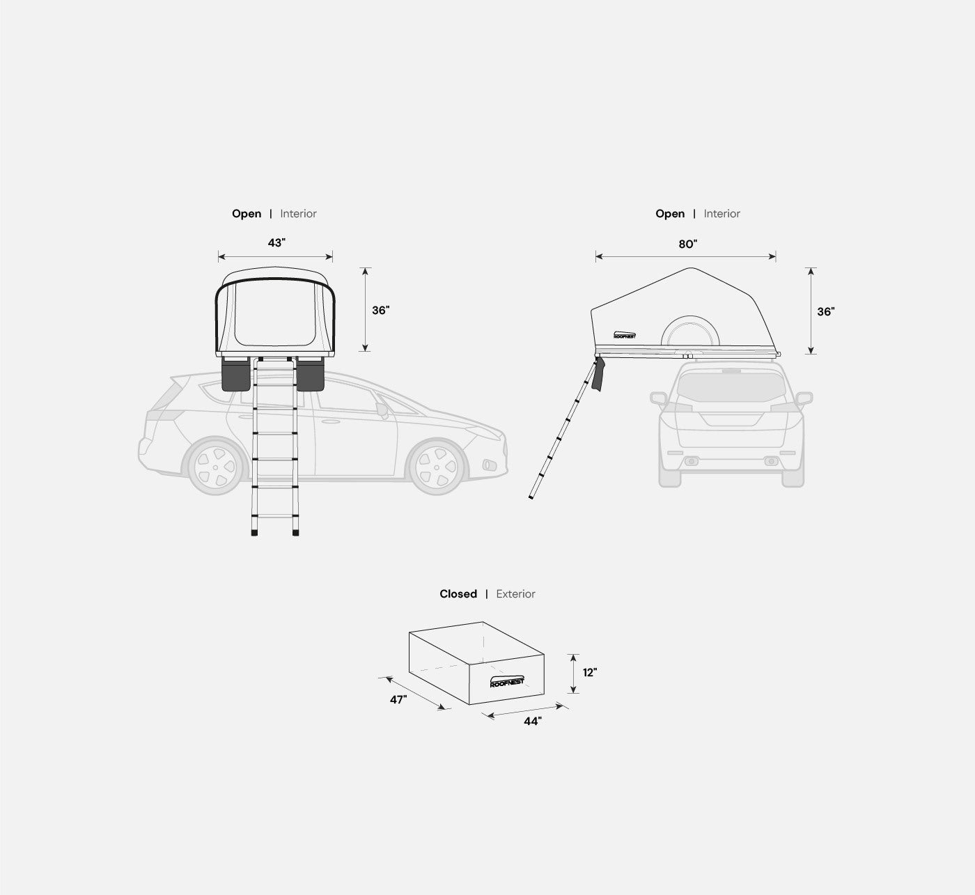 Ultralight Solo - 2 Person Rooftop Tent | Roofnest Meadowlark